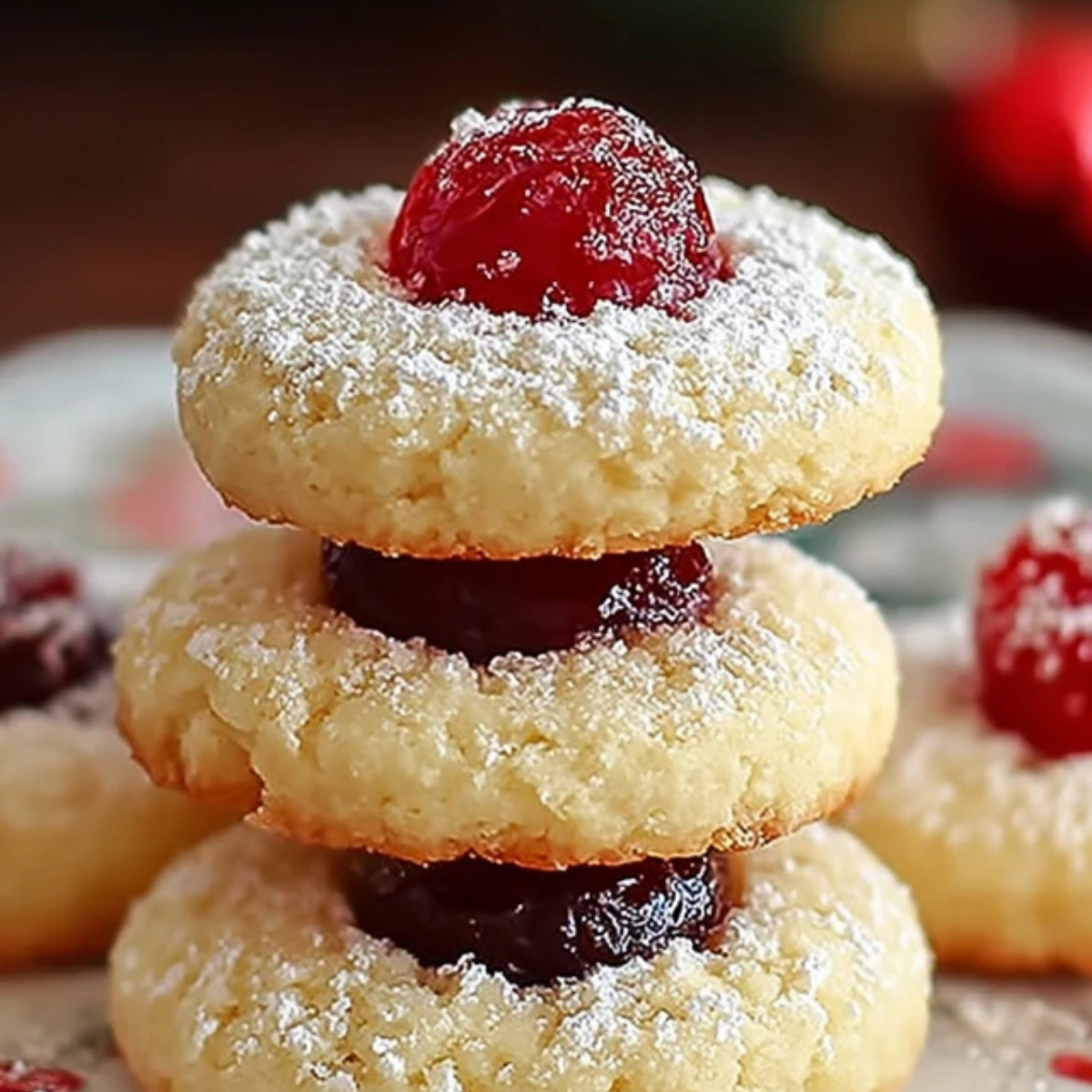 Christmas Maraschino Cherry Shortbread Cookies Delight - What To Cook
