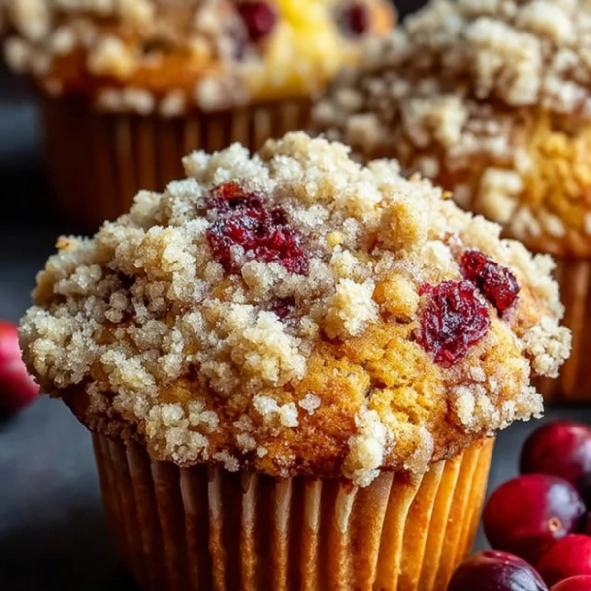 Cranberry Orange Muffins with Streusel - What To Cook