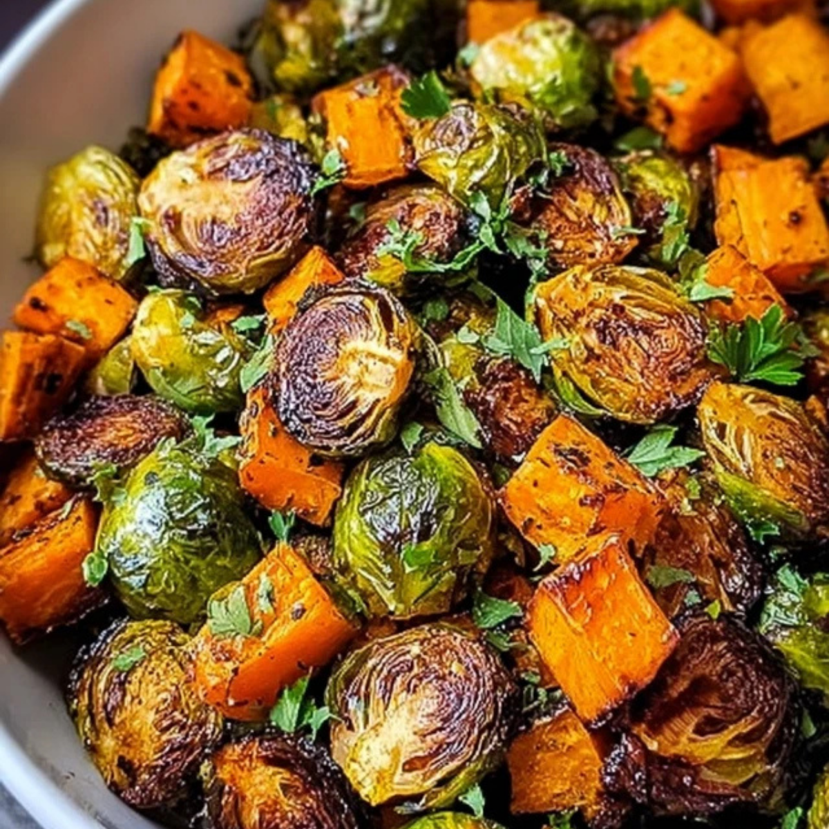 Roasted Brussels Sprouts & Sweet Potatoes: A Flavorful and Healthy Side ...