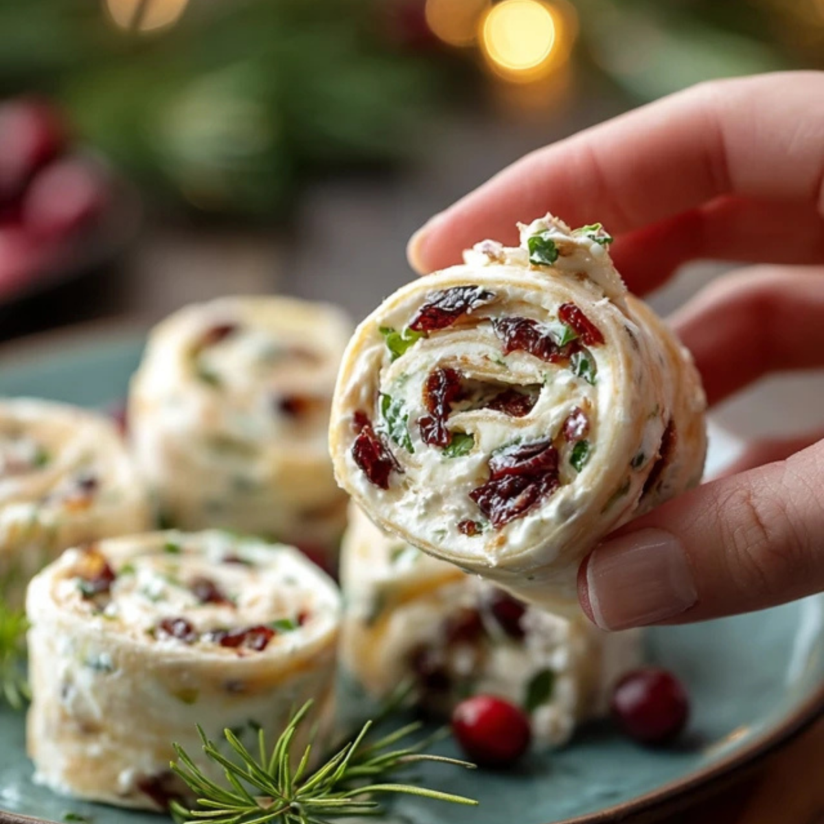 Savory Christmas Cranberry Roll Ups - What To Cook