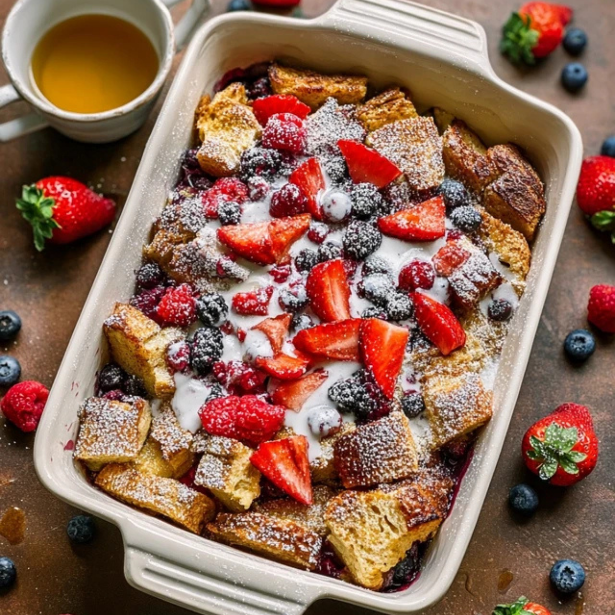 Best Berries & Cream French Toast Casserole Recipe - What To Cook