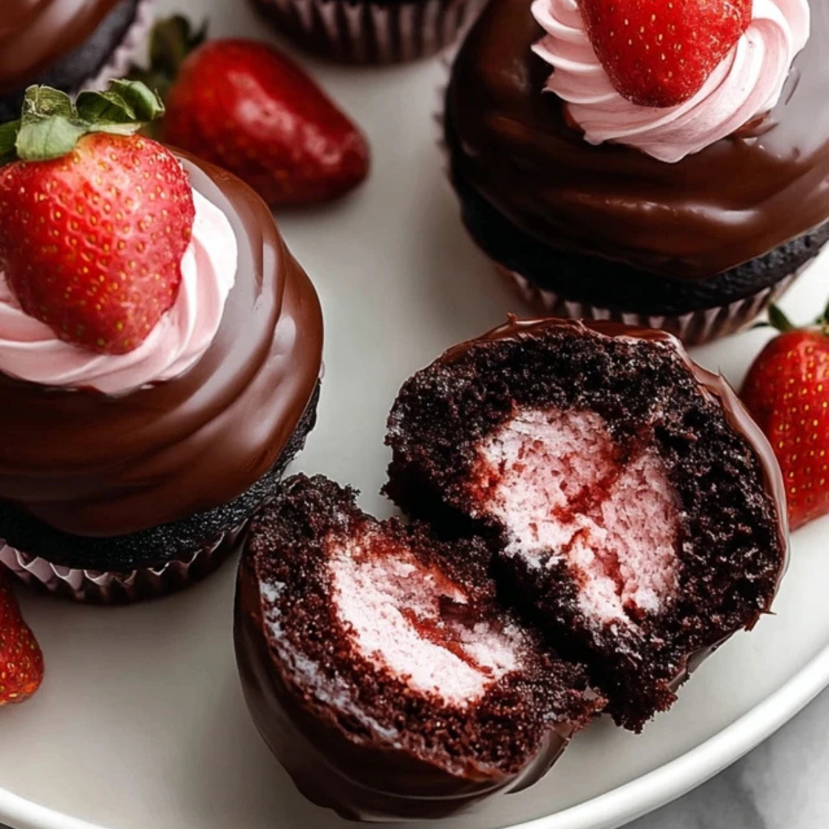 Chocolate Covered Strawberry Cupcakes - What To Cook