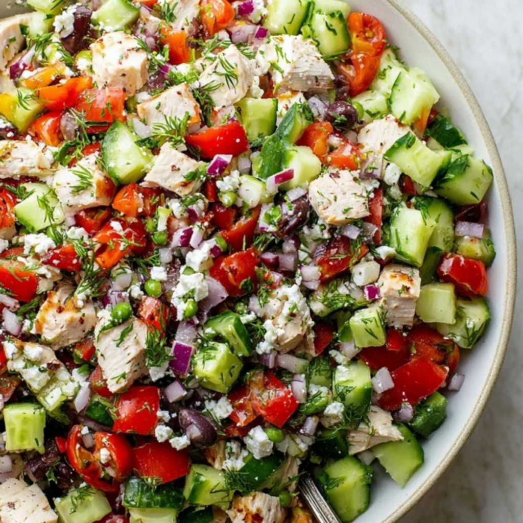 Easy Chopped Greek Inspired Chicken Salad - What To Cook